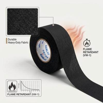China Heavy Duty Cloth Wire Harness Tape 25mm x 25m Anti Abrasion Automotive Wiring Loom Protection for sale