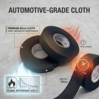 China Wide Temperature Range Cloth Wire Harness Tape 50mm x 25m Automotive Wiring Loom Wrap for sale