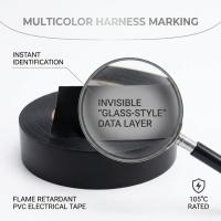 China 0.1mm Black PVC Electrical Insulation Tape Flame Retardant Automotive Harness Wrap 19mm 25m for sale