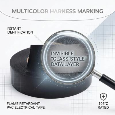 China 0.1mm Black Insulation PVC Tape No Residue for Automotive Wire Harness Wrapping for sale