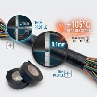 China 0.1mm Black Insulation PVC Tape Wire Harness Wrapping Protection Heat Resistant for sale