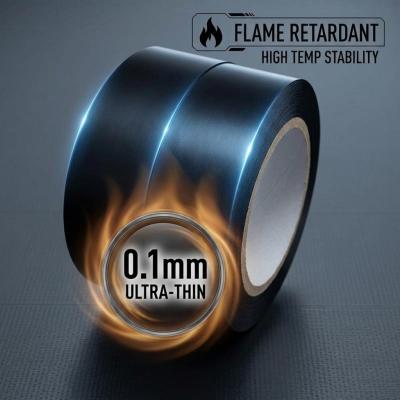 China 0.1mm Black Insulation PVC Tape Non Lifting for Wire Harness Wrapping High Temperature for sale