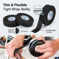 China 0.31mm Thin Fleece Wiring Harness Tape 15m Short Roll Noise Damping Abrasion Resistance Hand Tearable for sale