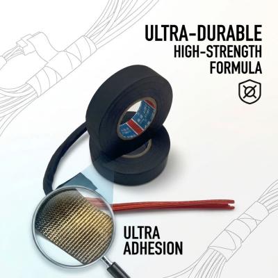 China Kablee Cloth Tape T01 0.2mm Black 50m Long Roll Automotive Wire Harness Wrapping for sale