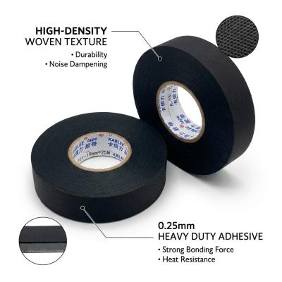 China Kablee Cloth Tape 0.25mm High Tack 38mm Automotive Wire Harness Bundling Abrasion Resistance for sale