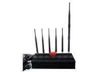 China 6 Antennas Mobile Phone Signal Jammers , Desktop UHF VHF Walkie Talkie Jammer for sale