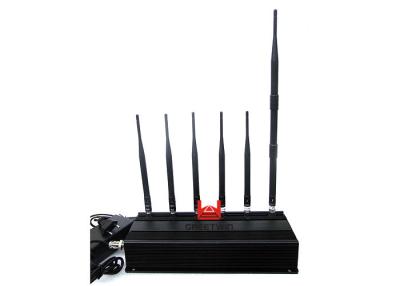 China 6 Antennas Mobile Phone Signal Jammers , Desktop UHF VHF Walkie Talkie Jammer for sale
