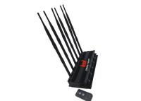 China 6 Band Remote Control 4g Mobile Phone Jammer / 2G 3G LTE uhf vhf jammer for sale