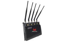 China Black Color Five Band Blocker Cell Phone Signal Jammer with Adjustable RF Signal for sale