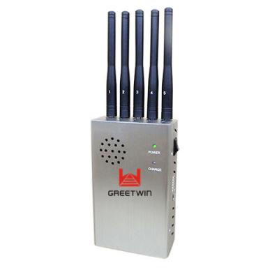 China 3G 4G Pocket Sized Portable Signal Jammer With Five Channels And Five Antennas for sale