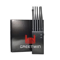 China Portable Cell Phone Signal Jammer Block 3G 4G 10 Antennas Plus 2-20 Meters Jamming Range for sale
