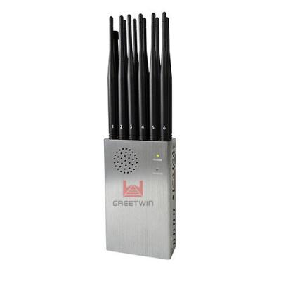 China 12 Channels Cell Phone Signal Jammer 3G/4G/WiFi 2.4G/ 5.8G Cooling System for sale