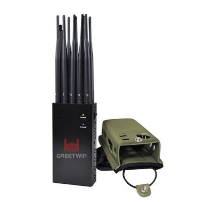 China Build-In Cooling Fan Signal Jammer 10 Channels Portable Lojack GPS WiFi 5.8G for sale