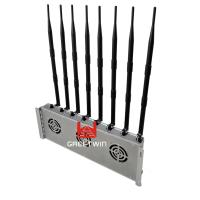 China Powerful WIFI Mobile Phone Signal Jammer 8 Antennas Indoor Adjustable 46W Output Power for sale