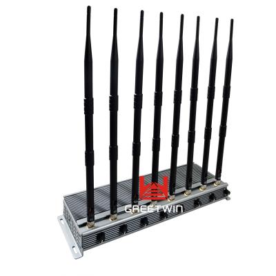 China Powerful WIFI Mobile Phone Signal Jammer 8 Antennas Indoor Adjustable 46W Output Power for sale
