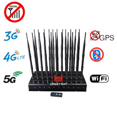 China 5G LTE 2G 3G 4G GPS 35dbm 3W Mobile Phone Signal Jammer for sale