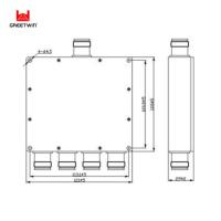 China IP65 50W N Female 4 Way RF Power Divider 698~4000MHz for sale