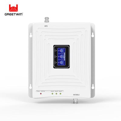 China 300sqm Tri Band Signal Boosters AWS 2g 3g 4g 2100mhz Heatsink Convection for sale