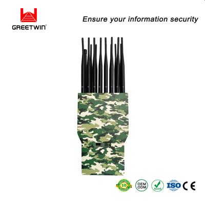 China Remote Lojack 2G 3G 4G 5G LTE Signal Blocker 16 Antennas Handheld Signal Jammer With Car Charger 16000mAh Battery for sale