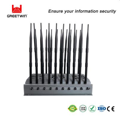 China CDMA 850 433MHz Mobile Phone Signal Jammer VHF UHF 20 Channels 2.5dBi for sale