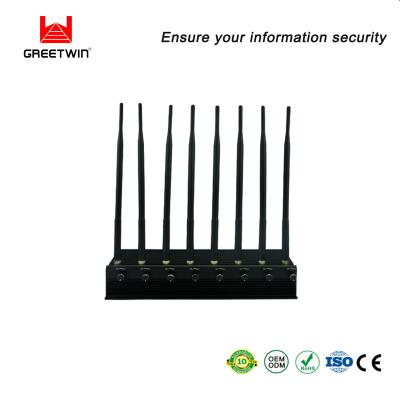 China 40m 18W Wifi Bluetooth Signal Jammer 2g 3G 4G Cellular Phone Blocker for sale