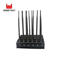 China 34W AC100V Mobile Phone Signal Jammer 12 Bands 380mm Antennas GSM for sale