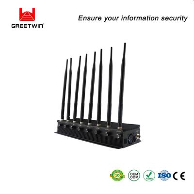 China 2.5dBi 8 Antennas Desktop Signal Jammer GSM 2g 3G 4G 5g Portable for sale