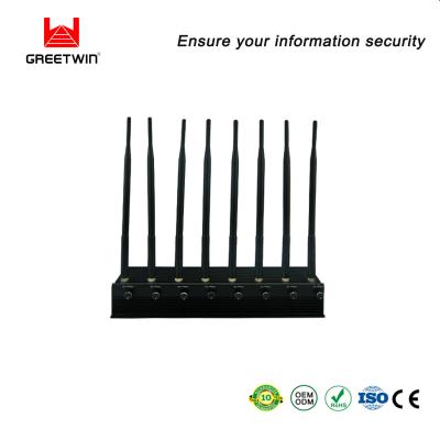 China 2.5dBi Antennas GSM CDMA Signal Jammer Blocker 8 Bands GPS Lojack Jammer for sale