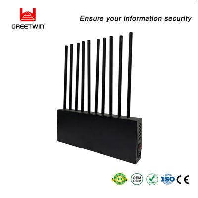 China CDMA 40m Cell Phone Signal Blocker WiFi Bluetooth 10 Antennas for sale