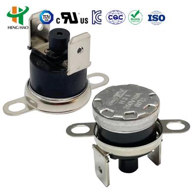 China KSD301 Bimetal Thermostat with 100000 Cycles Normally Closed or Open Temperature Protector for Automobile Cooling Fan for sale