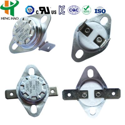 China KSD301 Bimetal Thermostat Temperature Controlled Switch with 100000 Cycles 250V 16A and 0-250℃ Range for sale