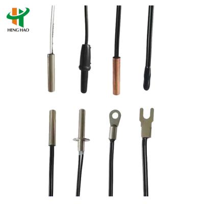 China Platinum Resistor Temperature Sensor NTC Thermistor with 5K 10K 50K 100K PT100 J K 2464 2651 2468 CL2 FT4 Wire and 2p 4p Terminals for sale