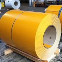 China Yellow AZ150 PPGL Steel Coil 55% Al Zn Coated PVDF Prepainted Galvalume Steel 0.18-1.2mm for sale