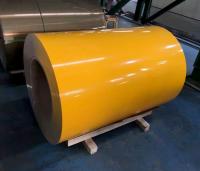 China Yellow AZ150 PPGL Steel Coil 55% Al Zn Coated PVDF Prepainted Galvalume Steel 0.18-1.2mm for sale