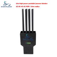 China 28W High Power 8 Channels Portable Signal Jammer with 50m Radius for Mobile Phone and WiFi Blocking for sale