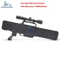 China Handheld Anti Drone Gun Jammer with 90W Power 2KM Distance and 2.4G 5.8G GPS Signal Blocking for sale