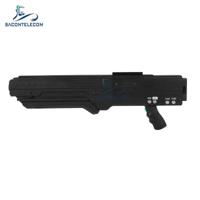 China Portable 1.2KM Distance UAV Jammer with 4 Frequency Bands Anti-Drone Gun Signal Blocker for sale