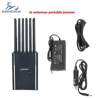 China 12 Channels 12W Portable Cell Phone Jammer with 15m Jamming Radius for Mobile Signal Blocking for sale