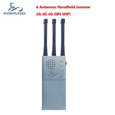 China 6 Bands 30m Radius Bluetooth Signal Jammer with 54Watt Output Power for GPS WiFi and Cell Phone Blocking for sale