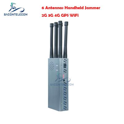 China 6 Bands GPS Jammer Blocker with 54W Output Power and 30m Radius for Cell Phone Signal Blocking for sale