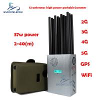 China High Power 37W Portable Signal Jammer with 12 Antennas for 2G 3G 4G 5G Blocking for sale