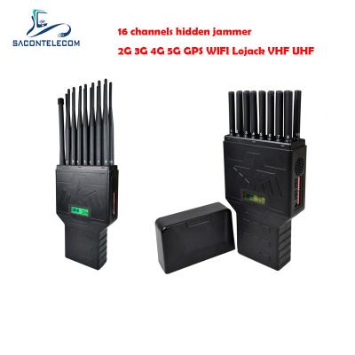 China 16 Bands Handheld Jammer with 20m Range and 2 Hours Battery Life for Mobile Phone Signal Blocking for sale