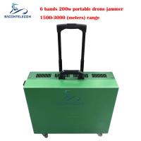 China Built In Battery Trolley Drone Signal Jammer 6 Channels 3000m Range for sale