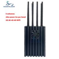 China 8 Channels Portable Mobile Phone Signal Jammer with 4-10W Per Band and 50m Jamming Radius for 5G for sale