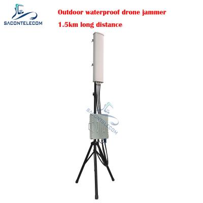 China 70W Output Power 1.5km Jamming Distance Waterproof IP65 Drone Signal Jammer Anti-UAV Jammer for sale