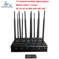 China 34W Power Desktop Signal Jammer with 12 Antennas for 2G 3G 4G 5G GPS WiFi VHF UHF Blocking for sale