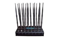 China 38W High Power Desktop Signal Jammer with 16 Bands Adjustable Frequency and 5 Cooling Fans for sale