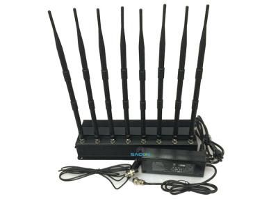 China 20W High Power Cell Phone Signal Jammer with 8 Antennas for 50m Jamming Range for sale