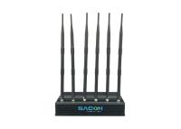China DC12V Car Cell Phone Signal Jammer with 6 Omni Antennas and 15W Output Power for Conference Rooms for sale
