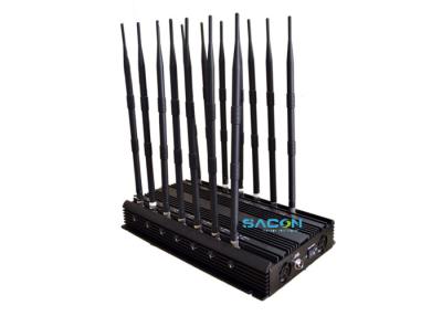 China 14 Bands 35W High Power Cell Phone Signal Jammer with 4 Cooling Fans and 70m Shield for sale